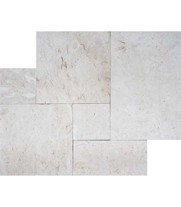 Limestone Paver - French Pattern Shell Stone Tumbled Limestone Paver ...
